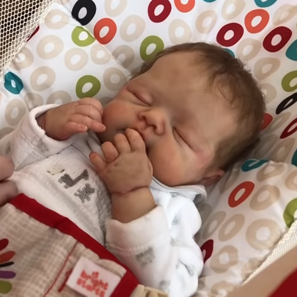 17'' Handmade Real Newborn Baby Sleeping Reborn Baby Doll Girl with ...