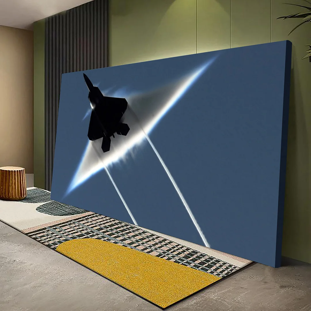 F-22 Raptor Angel Wings Canvas Wall Art