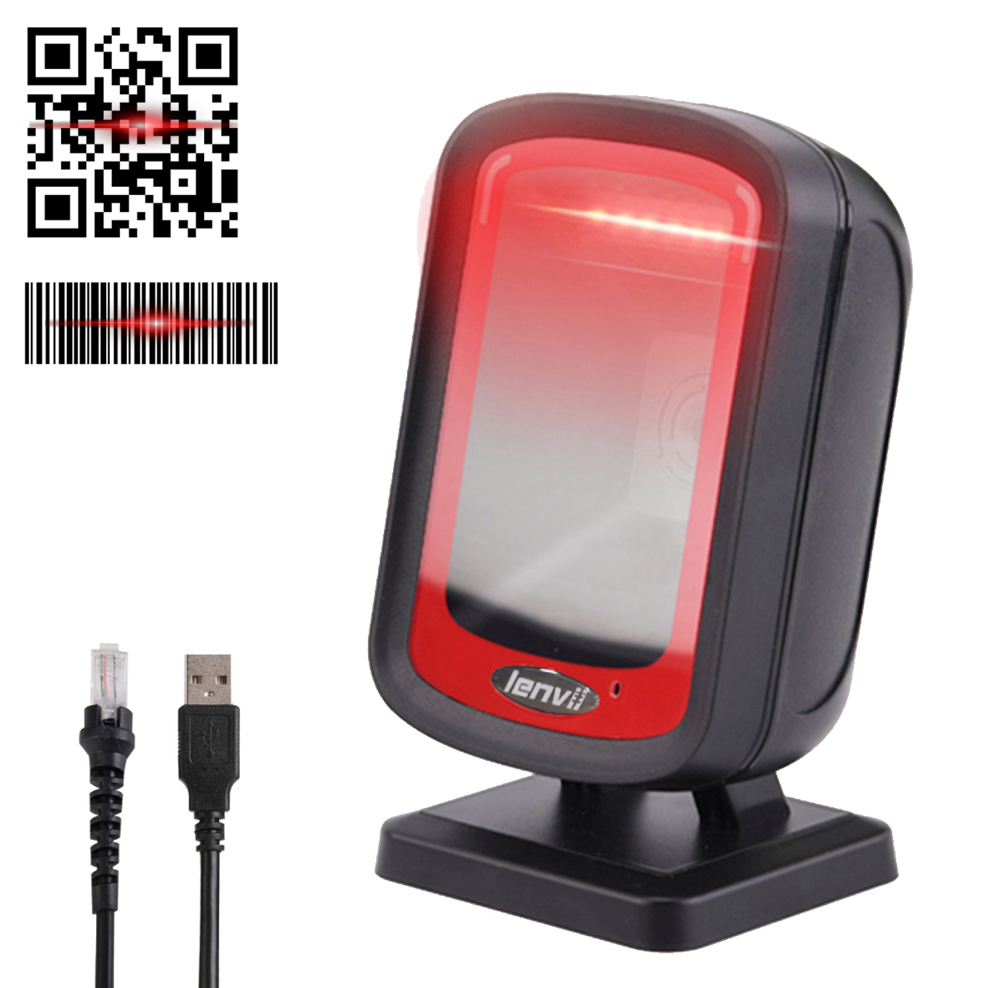 LENVII E633 2D Desktop Barcode Scanner, 1D, 2D & QR-code