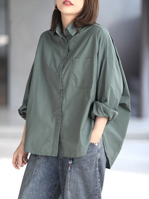 Chic High-Low Lapel Blouses & Shirts