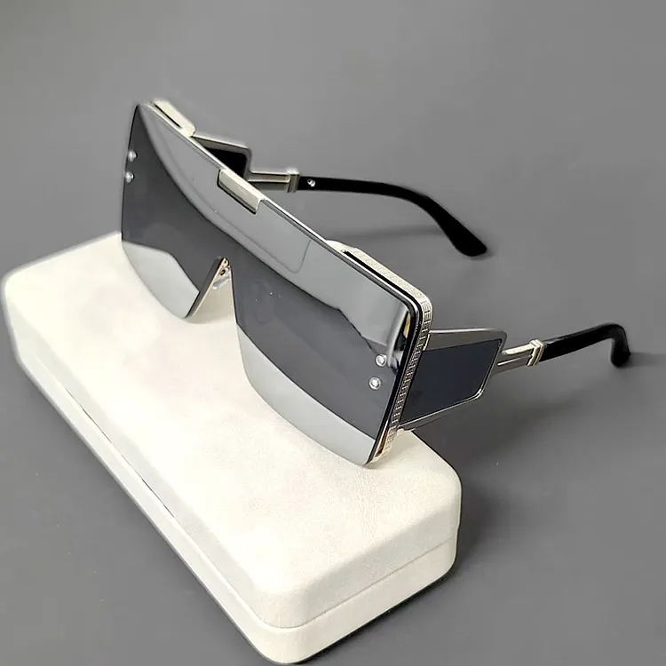 46588 Vintage Luxury Brand Sunglasses Women Big Frame Men One Lens ...