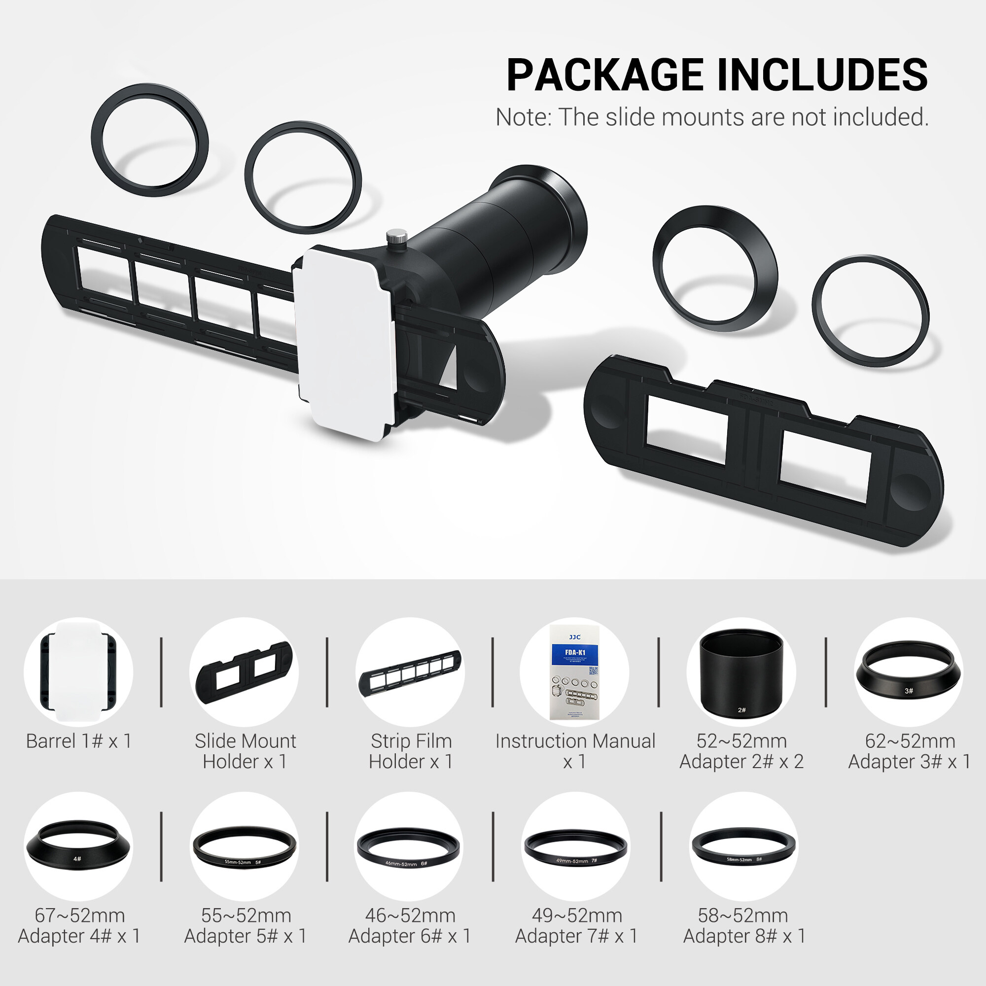 JJC Photo Slide and Film Digitizer Converter with 10-Levels Brightness ...