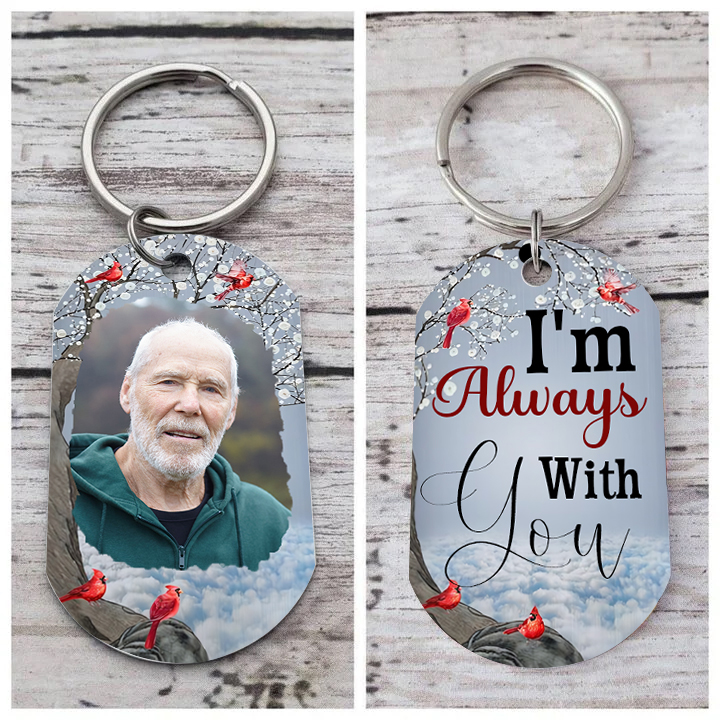 Cardinal Memorial Keychain Custom Photo Keyring Commemorate Deceased ...