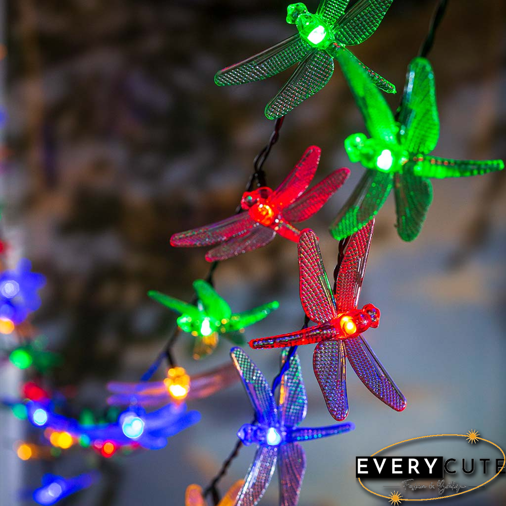 Color-Changing Solar Dragonfly String Lights | DealWithYou