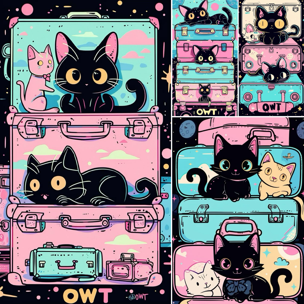 Cartoon Cat (40*70cm) Diamond Painting