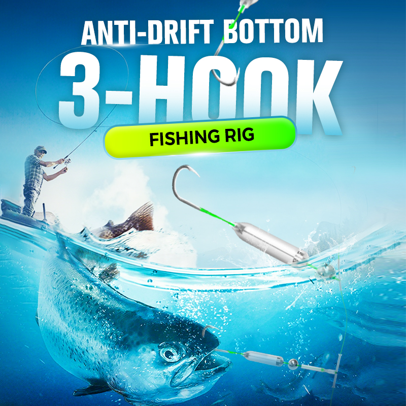 3 Hooks Anti Drift Bottom Fishing Rig