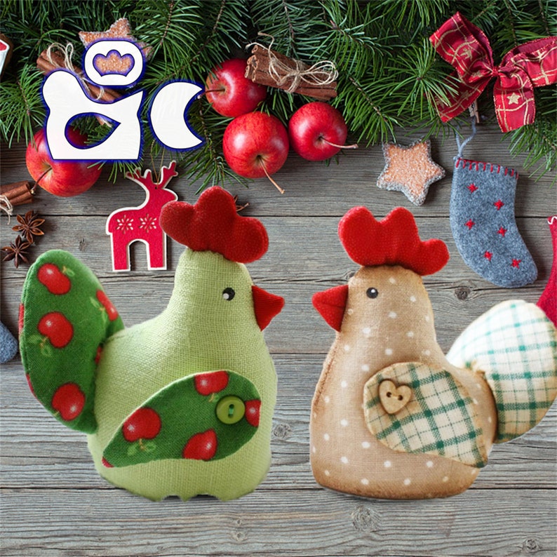 Chicken Pattern Sewing Templates Set