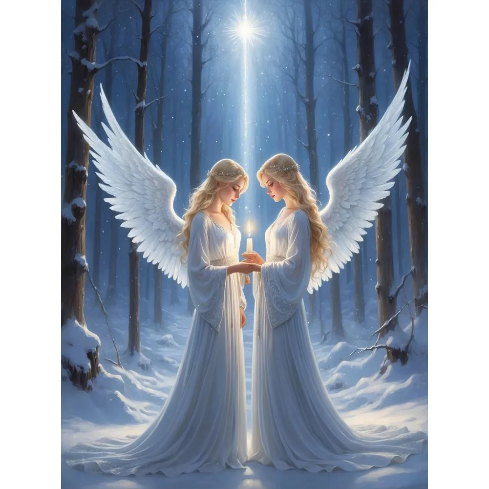 Angels (velvet cloth) AB drill full round/square diamond painting