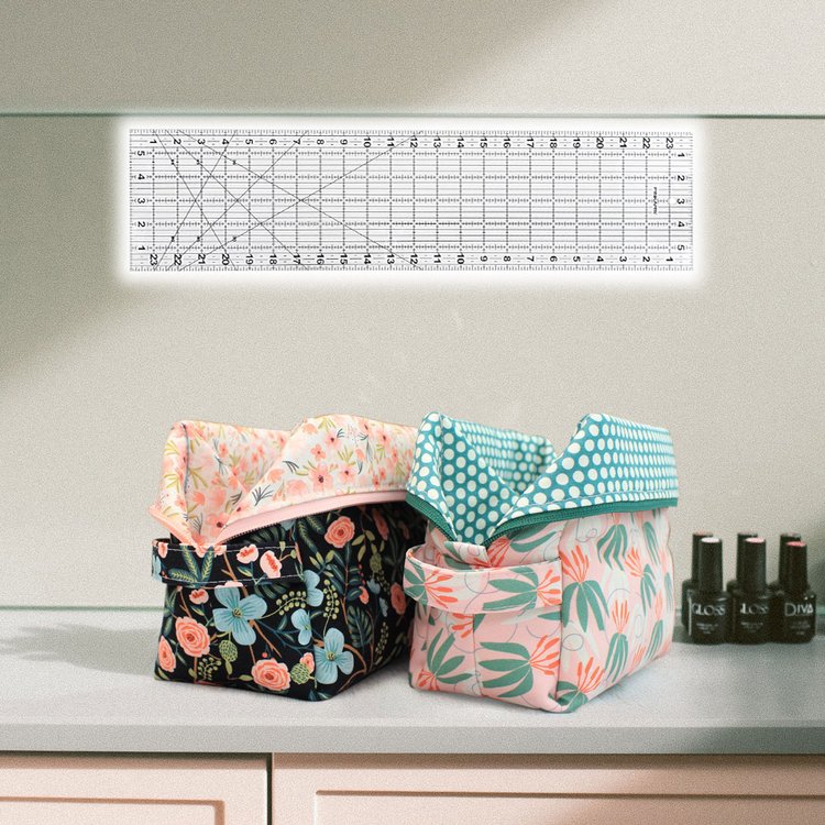 DIY Zippered Box Pouch Pattern Template With Instructions