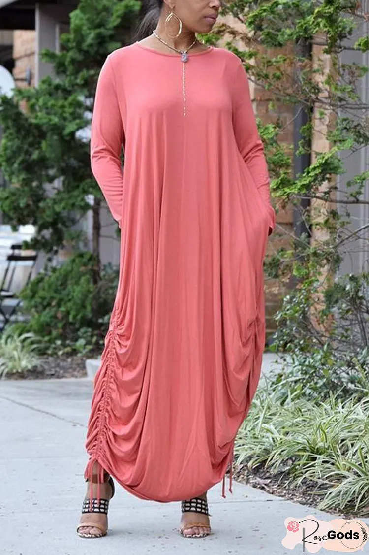 Ruched Side Slouch Maxi Dress