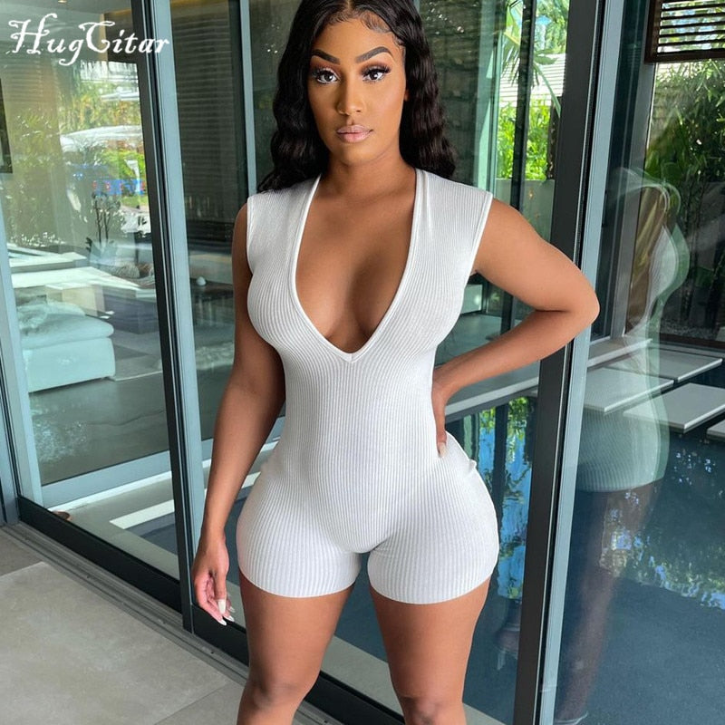 Hugcitar 2021 Sleeveless Deep V Solid Bodycon Ribbed Ruched Sexy ... Hugcitar 2021 Sleeveless Deep V Solid Bodycon Ribbed Ruched Sexy ...