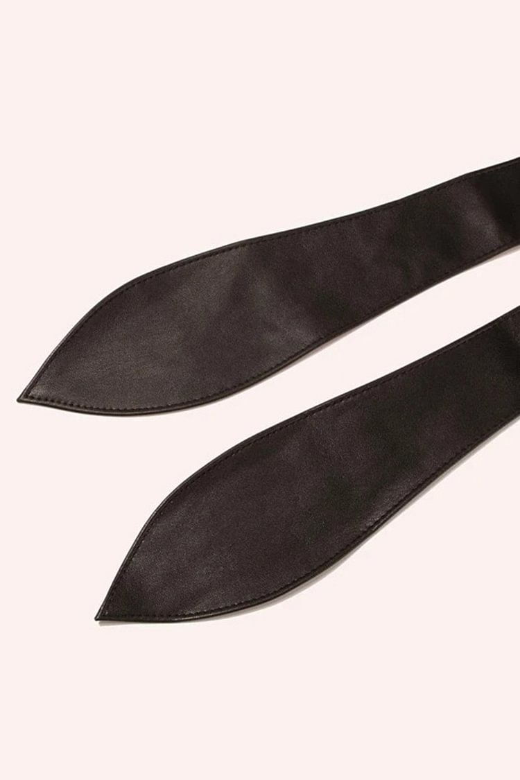 Elegant Solid Leather Bow Belts