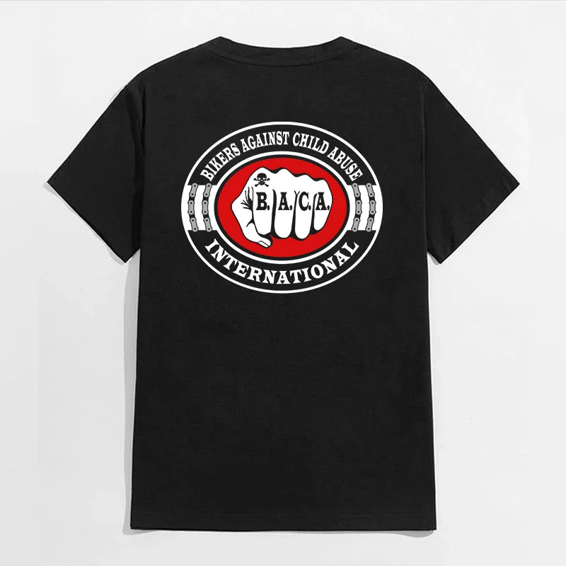 B.A.C.A. BIKERS AGAINST CHILD ABUSE Black Print T-Shirt