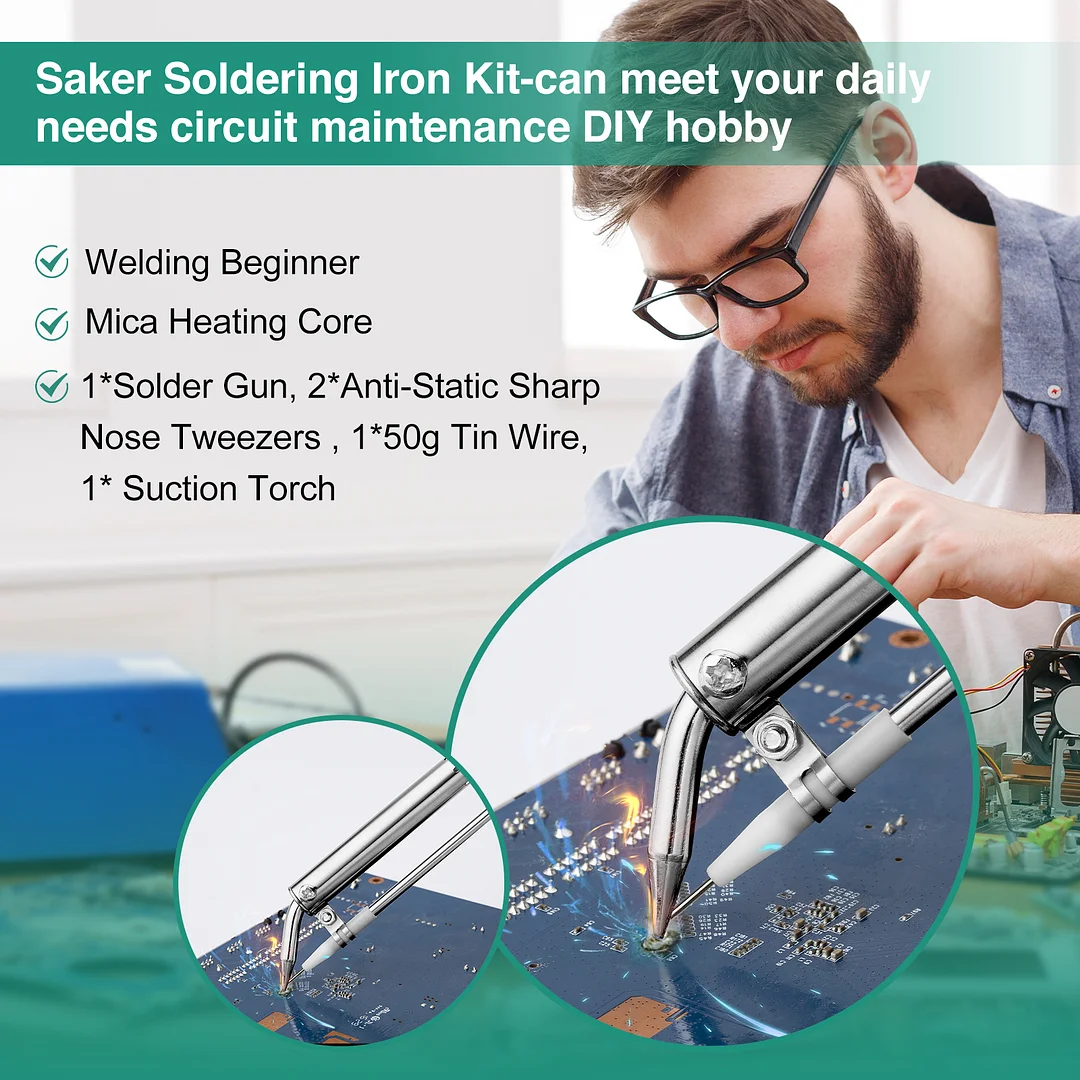SAKER® Adjustable Temperature Soldering Iron Kit