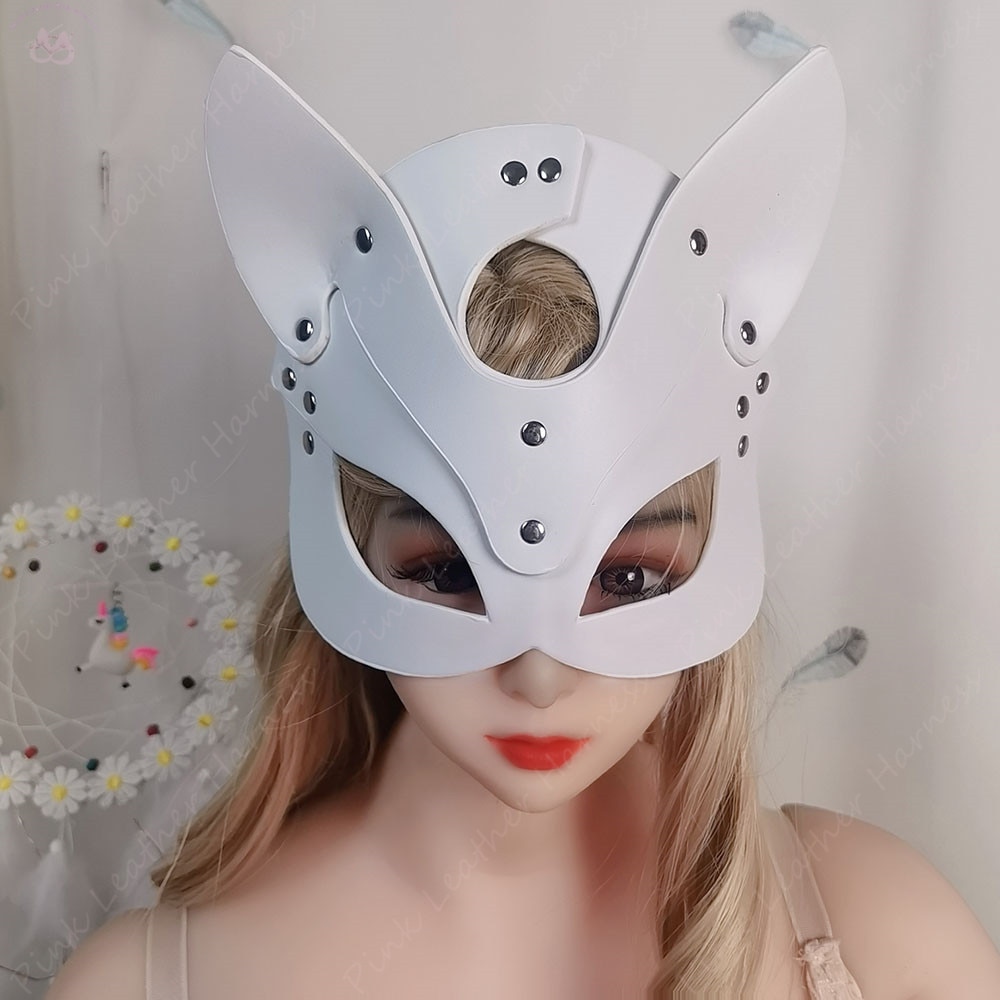 Billionm Harness Women White Cat Ear Masks Half Face Anime Fox Mask ...