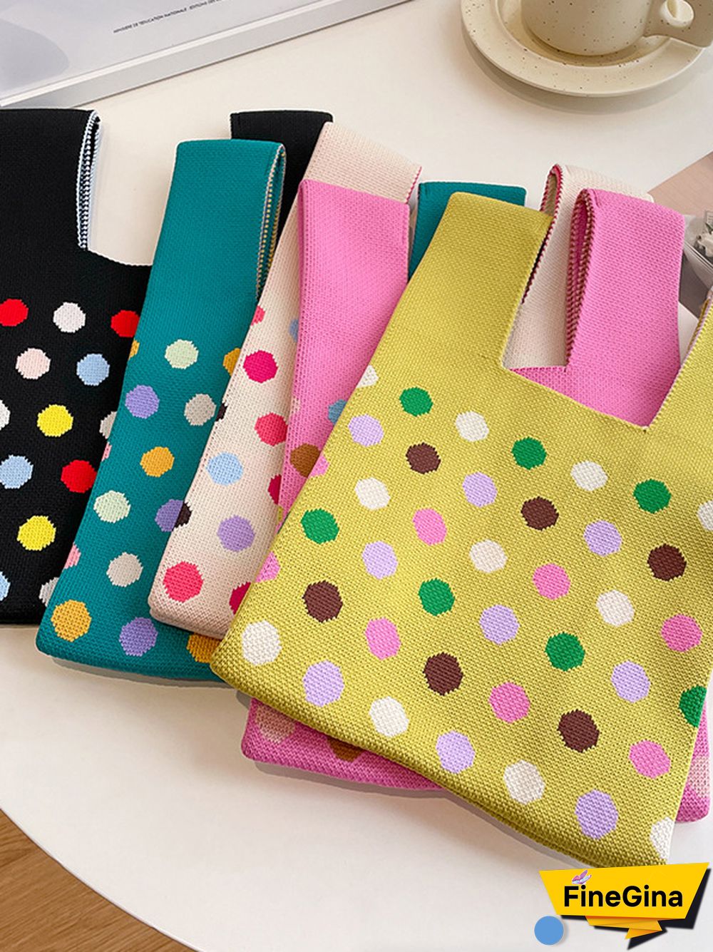 FineGina Multi-Colored Polka Dot Bags Handbags