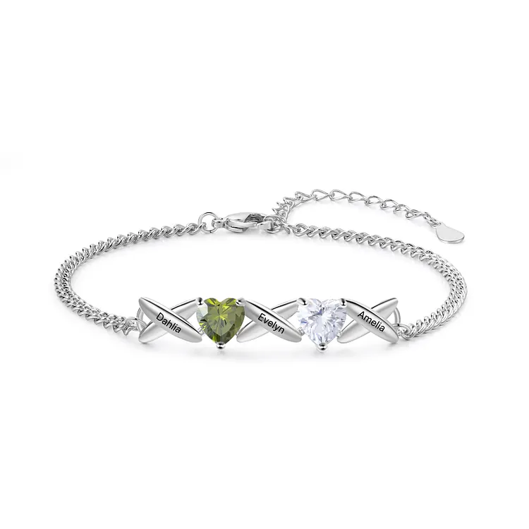 Jessemade UK 3 Names - Personalized Love Birthstone and Name Beautiful ...