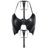 BAT LEATHER LACE UP HALTER TOP