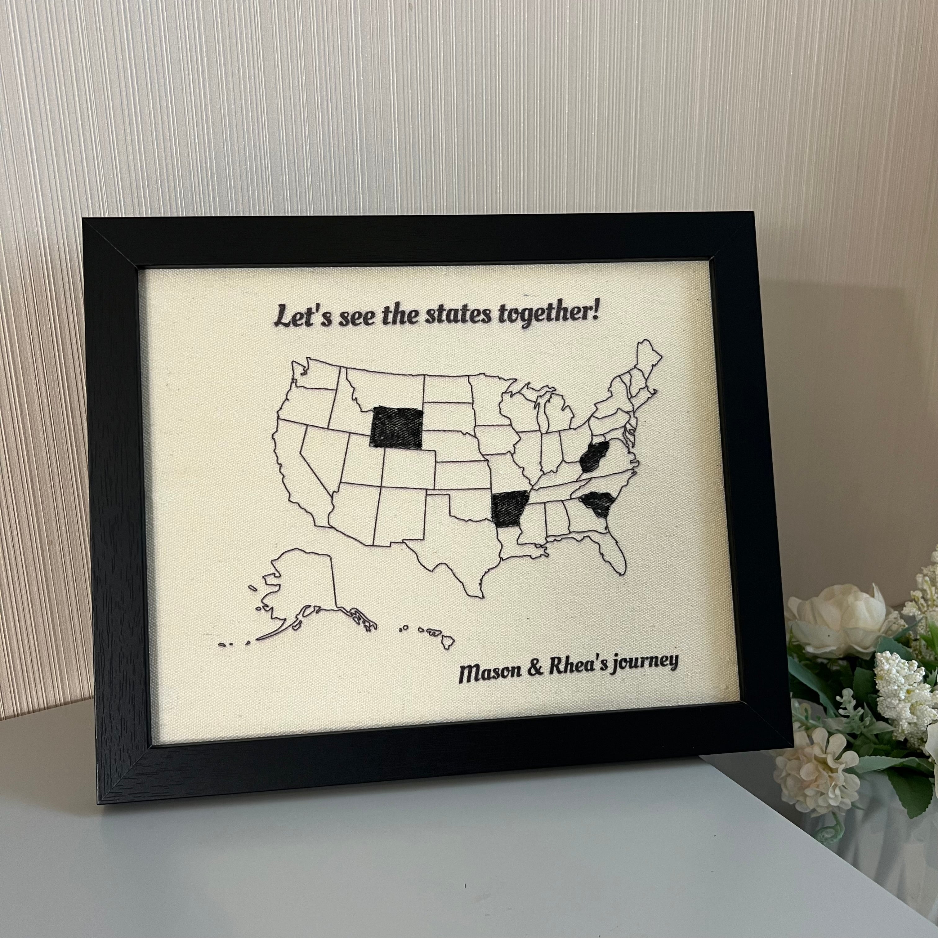 50%OFF🔥Custom Travel Map Outline of United States DIY Gift