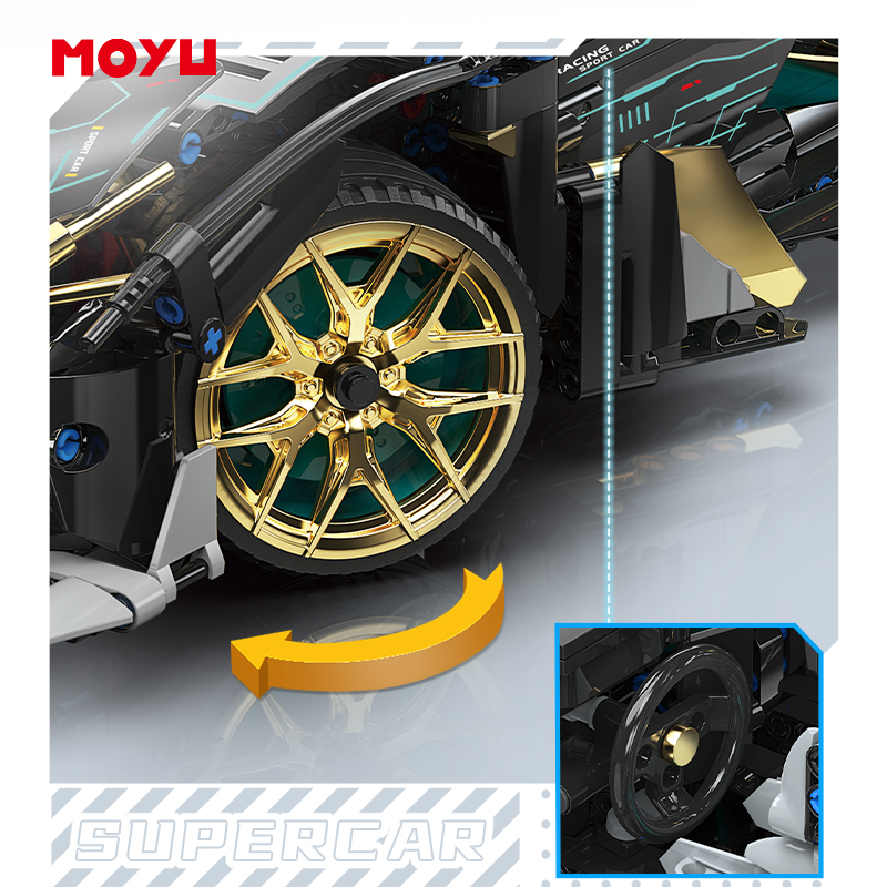 MOYU building block sports car: Apollo black gold MY88007C mobile ...