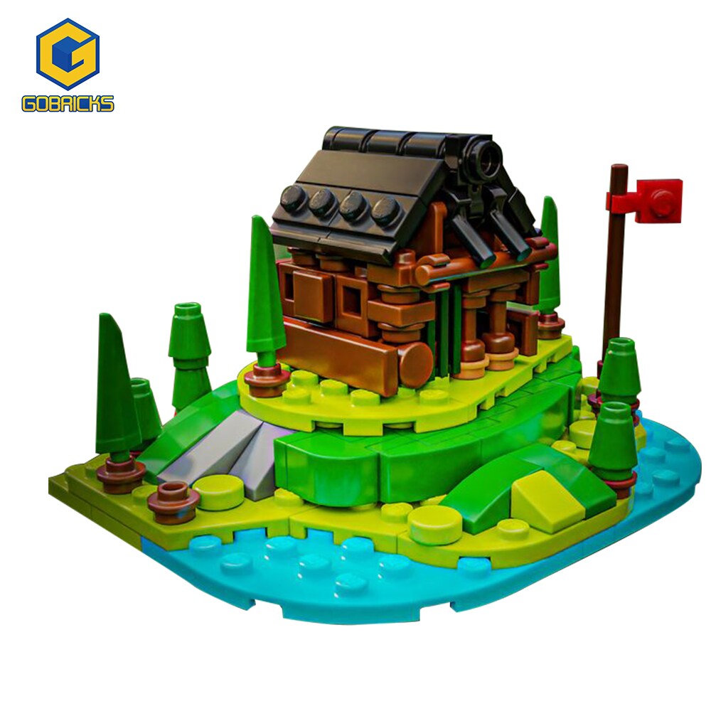 Gobricks MOC Miniature Mountain Cabin Creative Buliding Blocks Children ...
