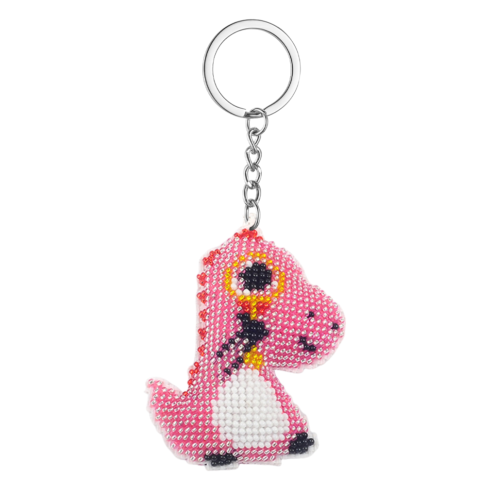 Dinosaur - Bead Embroidery - DIY Keychain