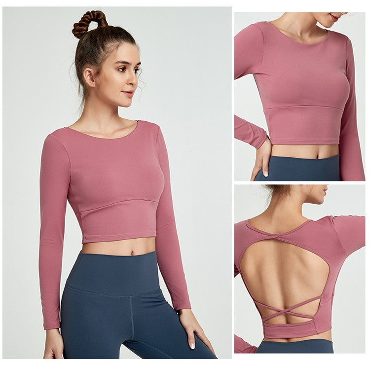 Open Back Tight Yoga Crop Top