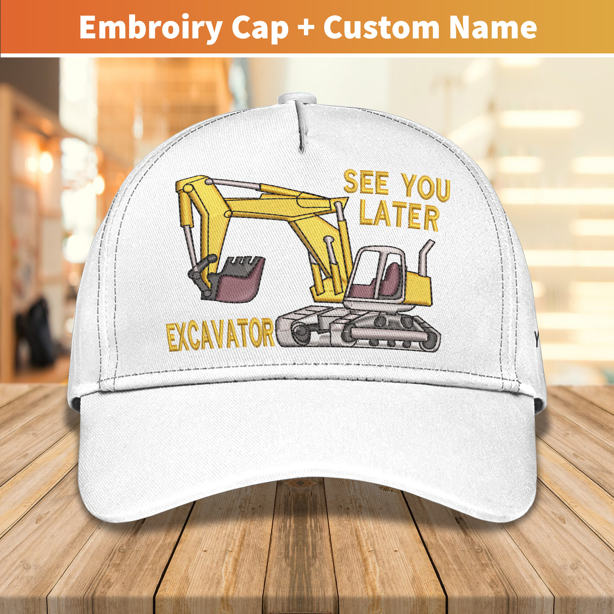 See You Later Excavator Customized Embroidery Cap For Excavator Operator