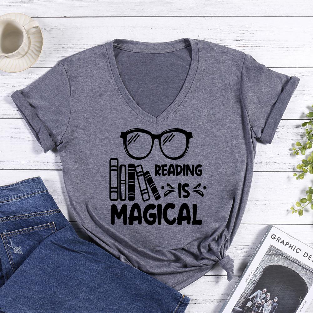 Resding Is Magical Book Lovers V-neck T Shirt