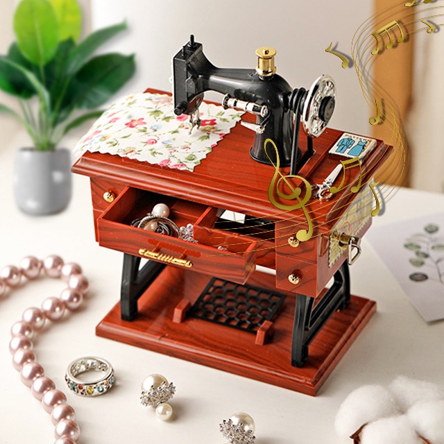 Mothers day Personalized Vintage Sewing Machine Music Box