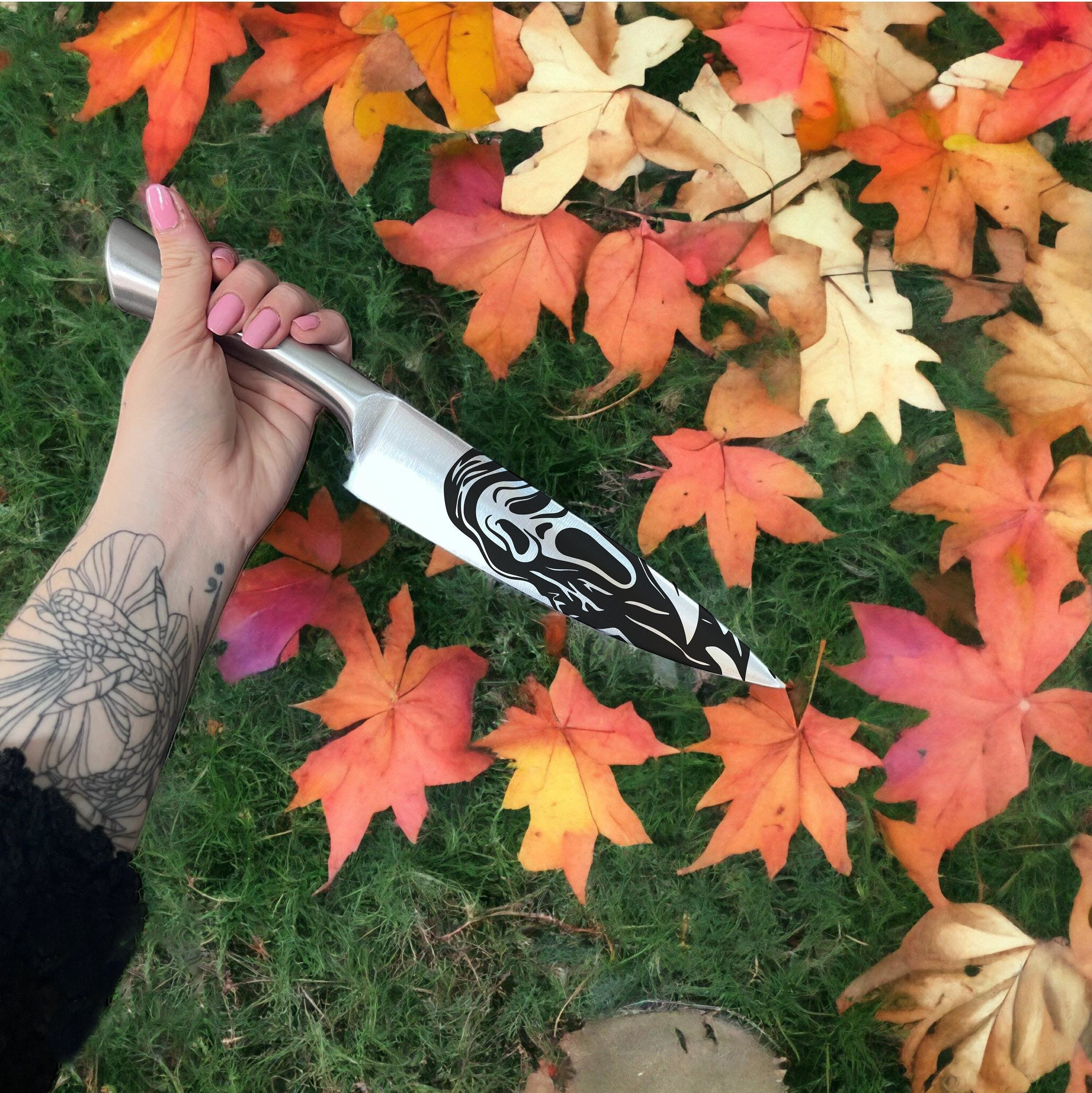 Engraved Stainless Steel Horror Knives
