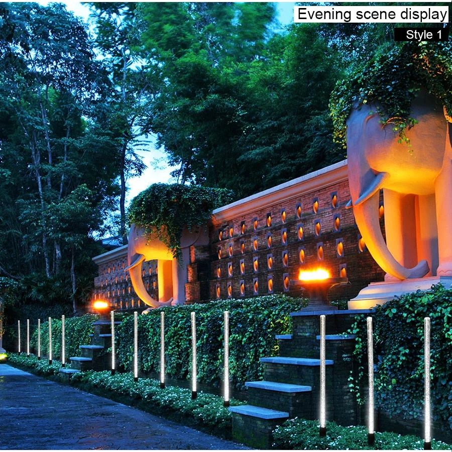 Solar Power Tube Lights Lamps Acrylic Bubble Pathway Lawn Landscape ...