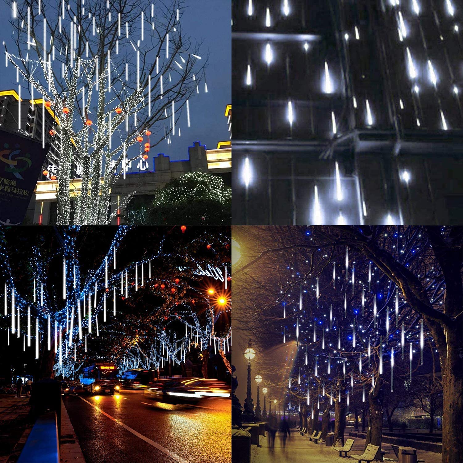 Meteor shower lamp outdoor led solar street lamp atmosphere lamp ...
