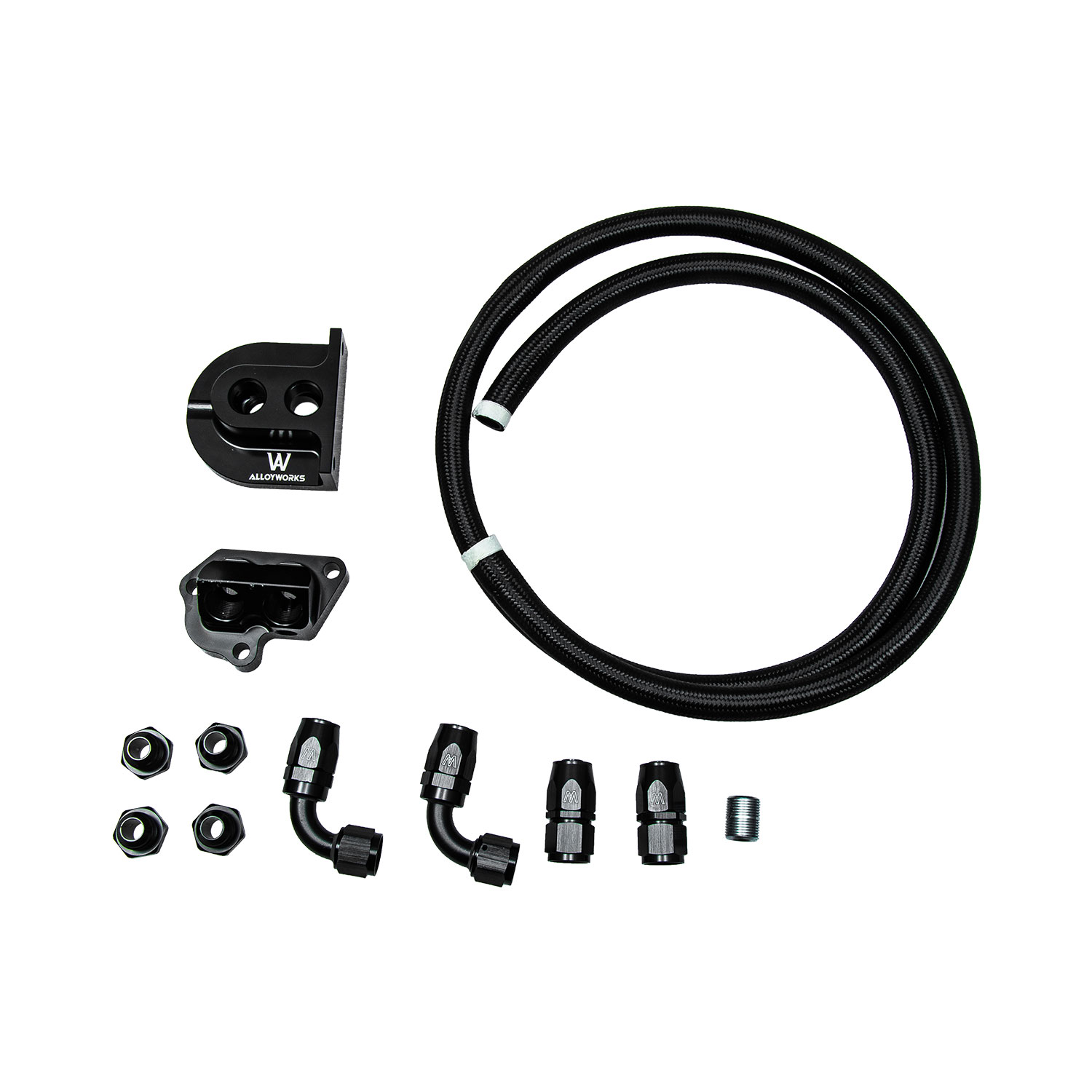 Alloyworks Oil Filter Relocation Kit for 11-23 Ford Mustang GT / F150 5 ...