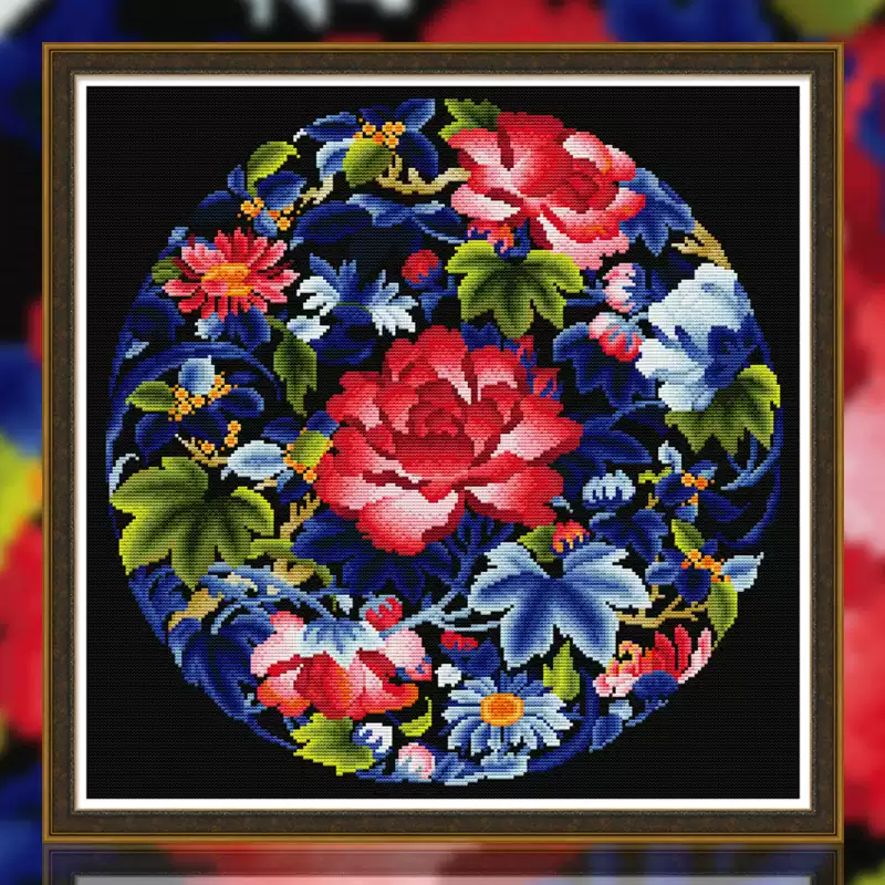 [Spring]Forbidden City Peony Pattern 11CT Pre-stamped Canvas(60*60cm ...