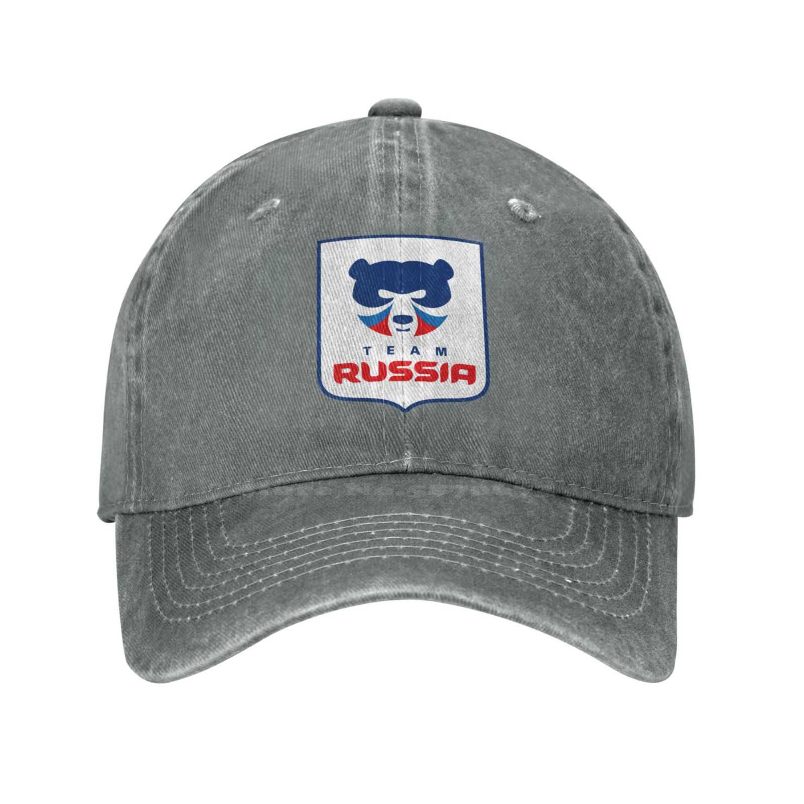 Team Russia Logo Denim cap Baseball cap Knitted hat