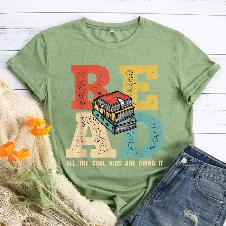 ANB - All the cool kids are reading Book Lovers Tee-010833
