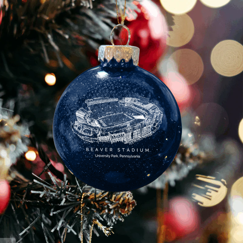 Football Stadium Christmas Glitter Ornaments
