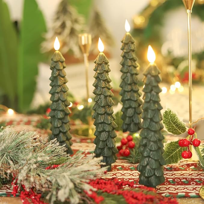 Remote-Controlled Flameless Taper Candles for Christmas Trees