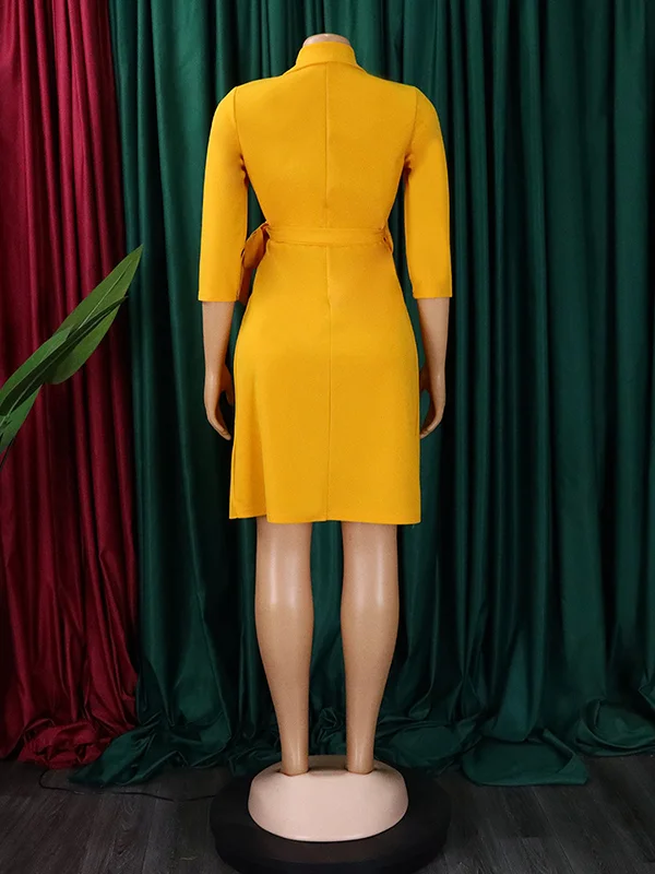 Elegant Harmony: V-Neck Mini Dresses with Three-Quarter Sleeves ...