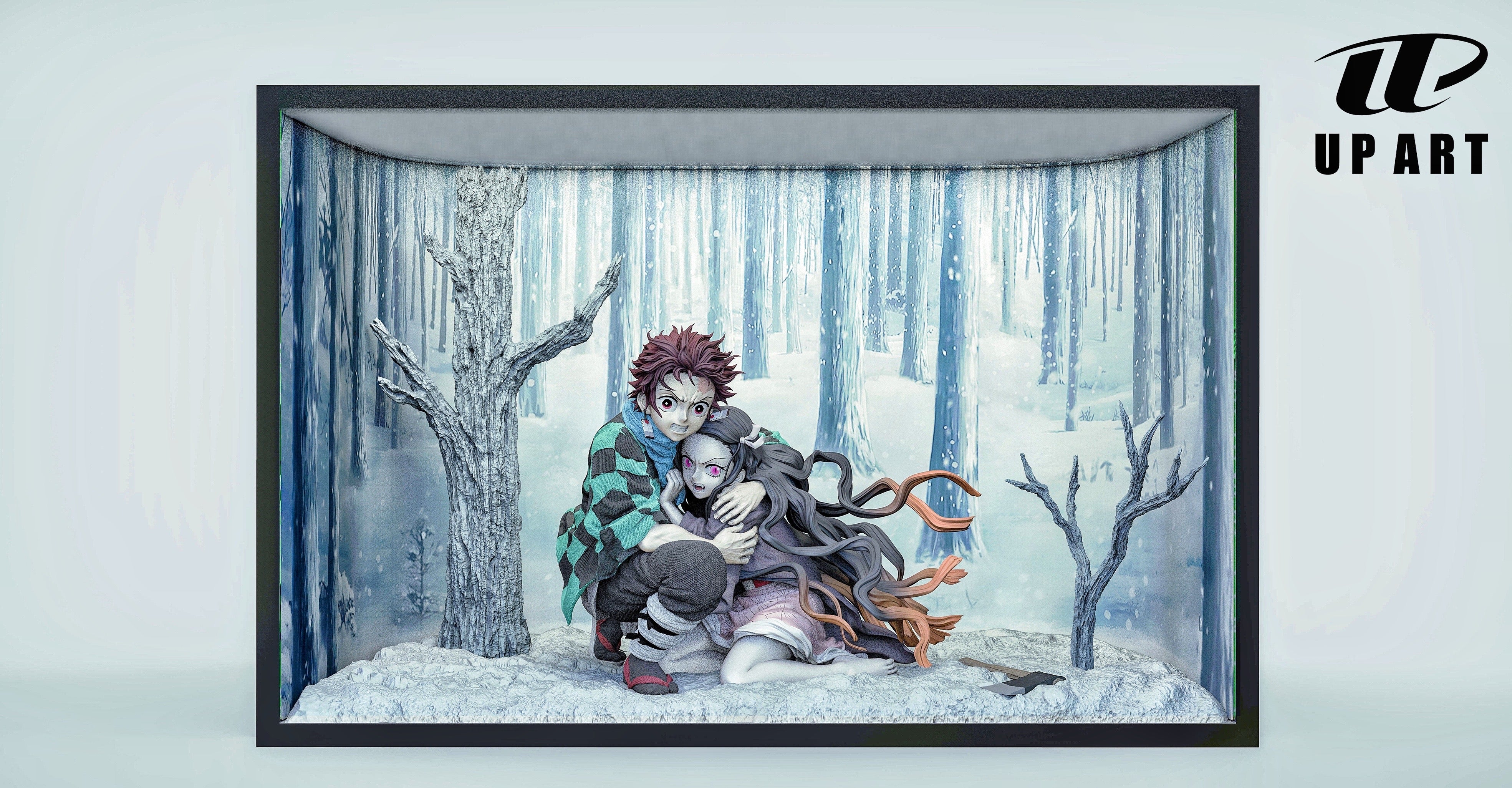Kamado Tanjirou & Kamado Nezuko Embracing Snow Scene with LED - Demon ...
