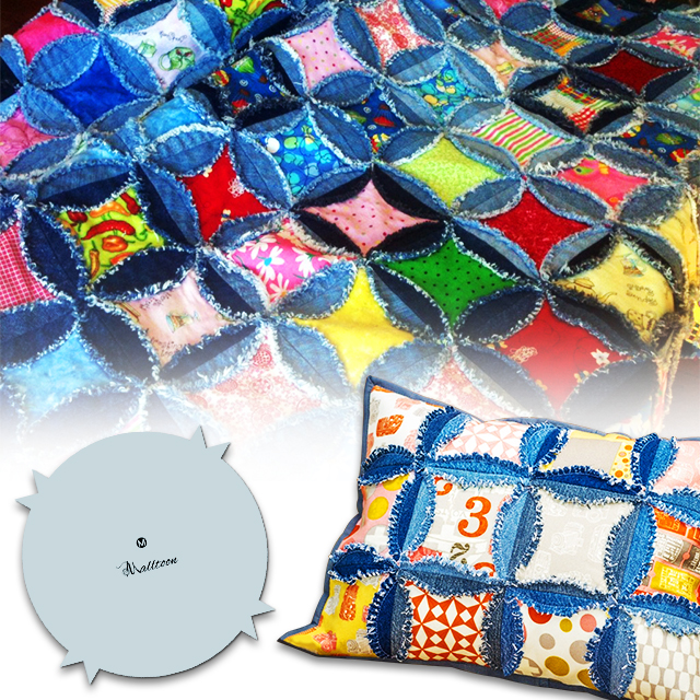 Easy Quilted Cathedral Window Pattern - Instructions + Template included