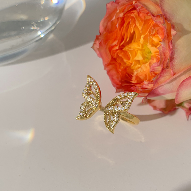 GOLDEN BUTTERFLY OPEN RING
