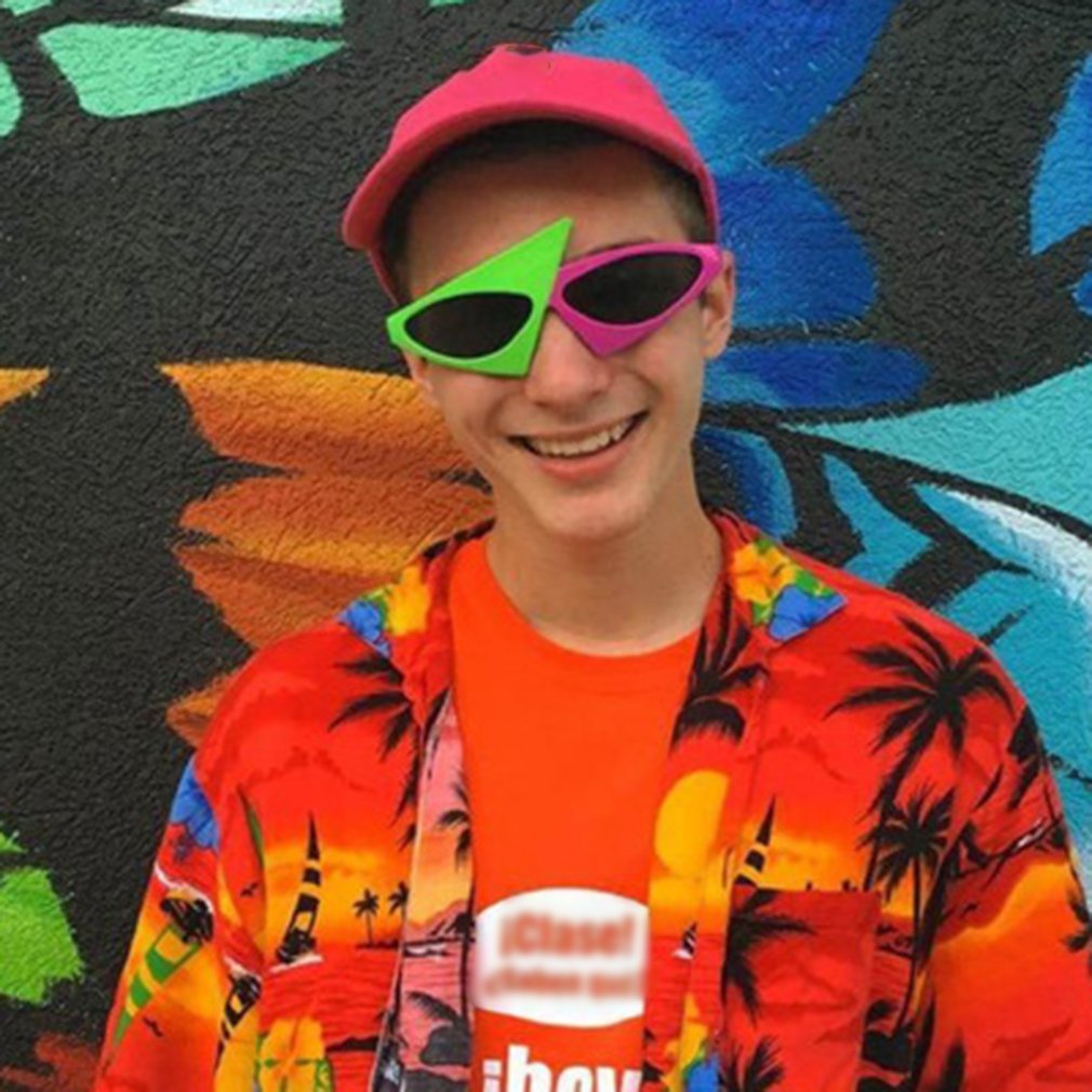 Christmas Triangle Oval Green Rose Contrast Color Roy Purdy Sunglasses ...