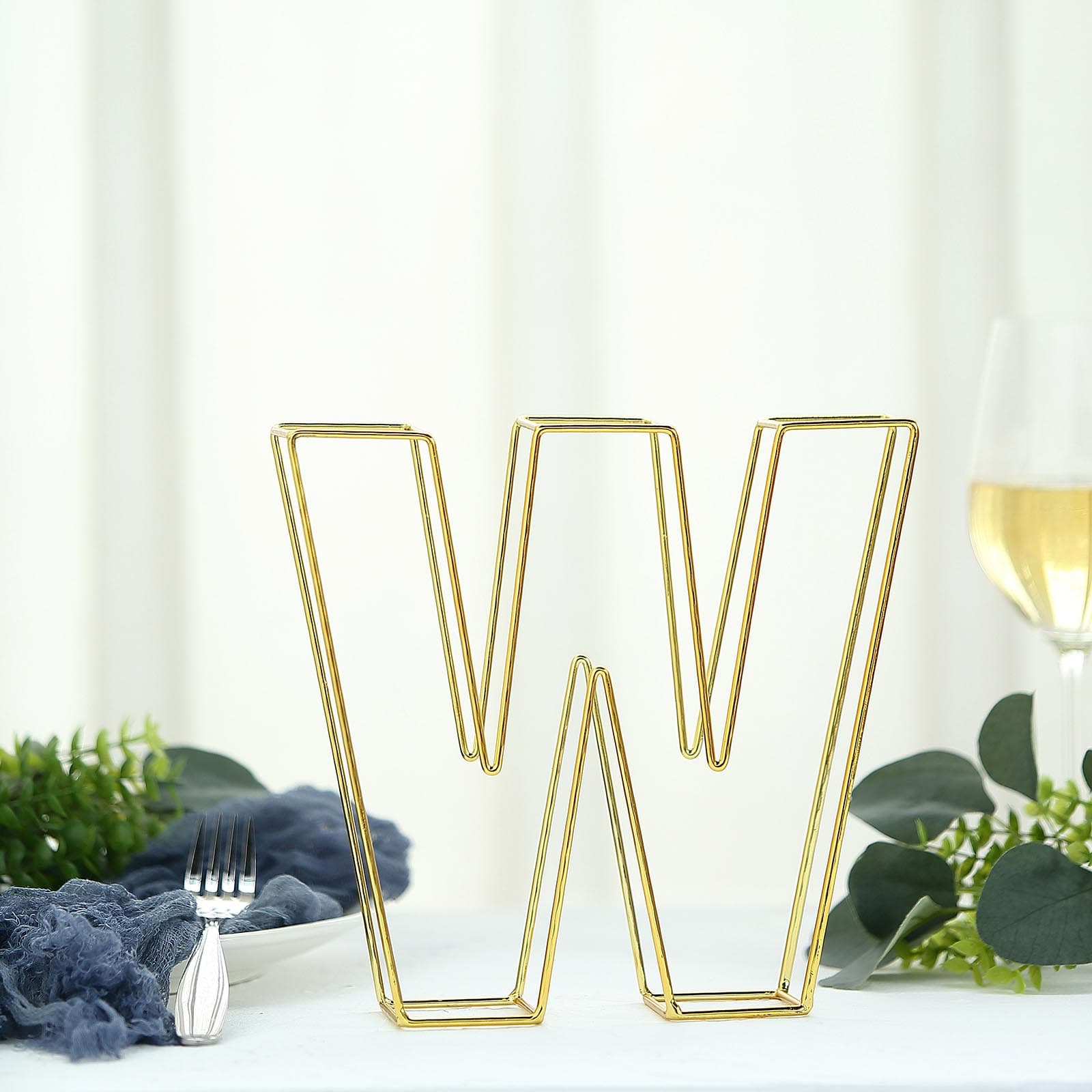 8" Tall Gold Freestanding 3D Decorative Wire Letter, Wedding ...