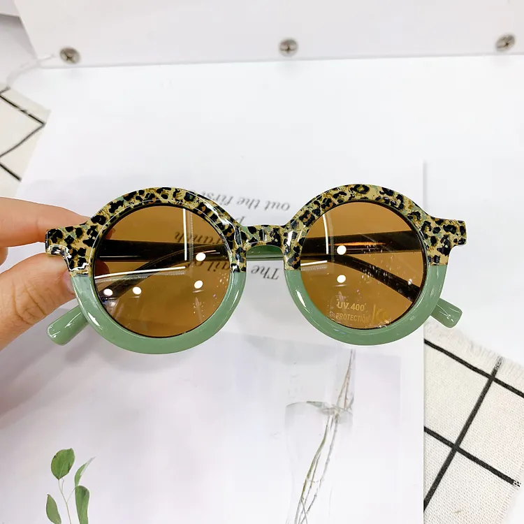 Round Kids Sunglasses Girls Children Goggle Baby Boys Anti-UV Sun ...