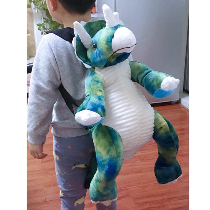 3D Dinosaur Backpack for Kids Plush Dinos Figure Toy Bags