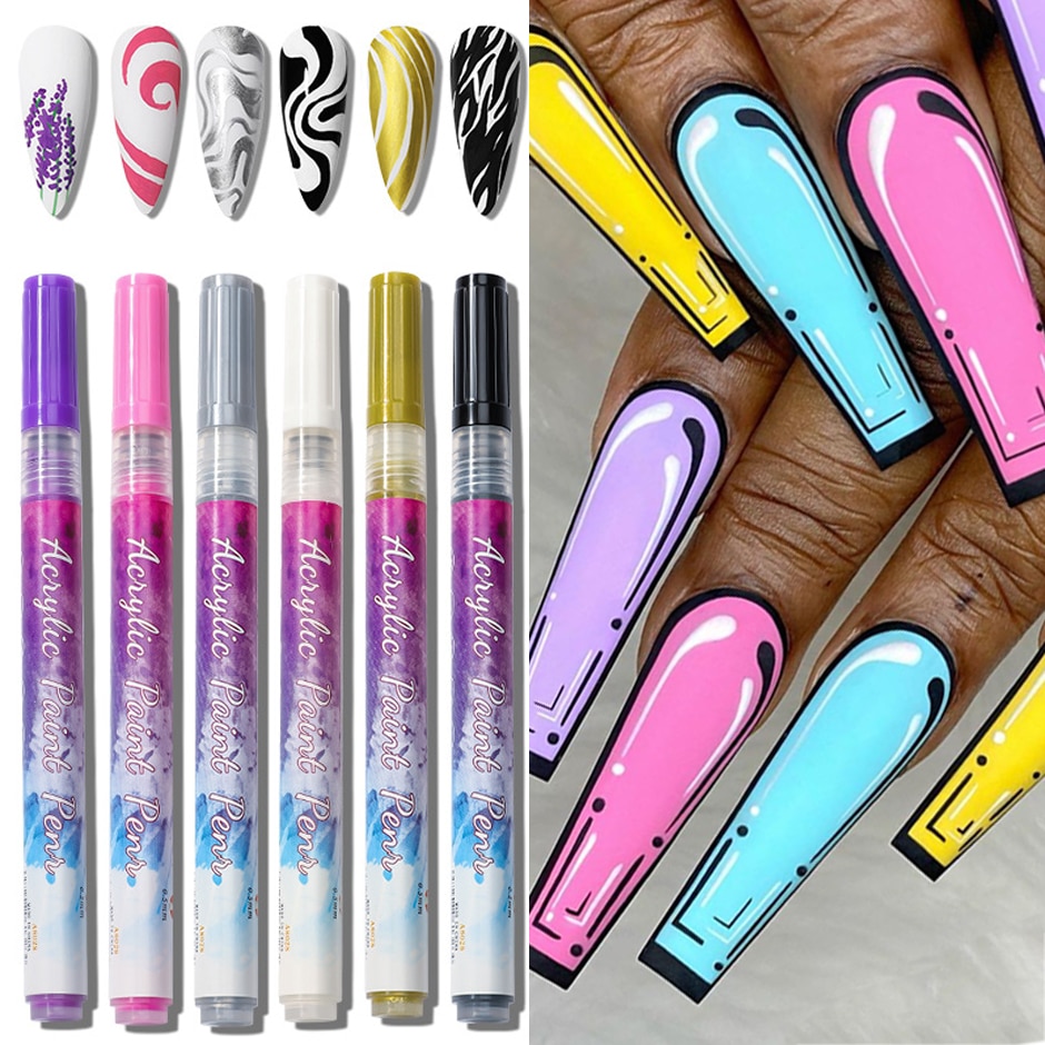 Churchf Nail Art Graffiti Pen Paint Liner Comics Design Marker Pen ...