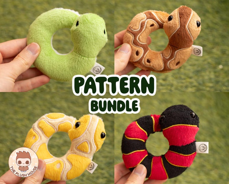 Coral Snake Plush Pattern Template - With Instructions