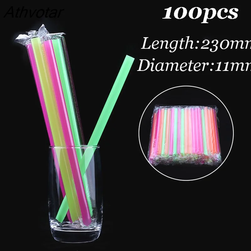 Athvotar Disposable Drinking Straw Multicolor PP Juice Bubble Boba Milk ...